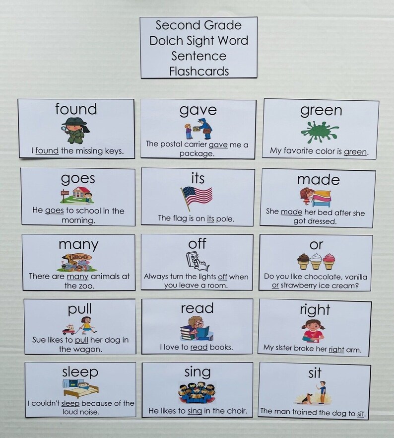 Teacher Made Resource Dolch Second Grade Sight Word Sentences ...