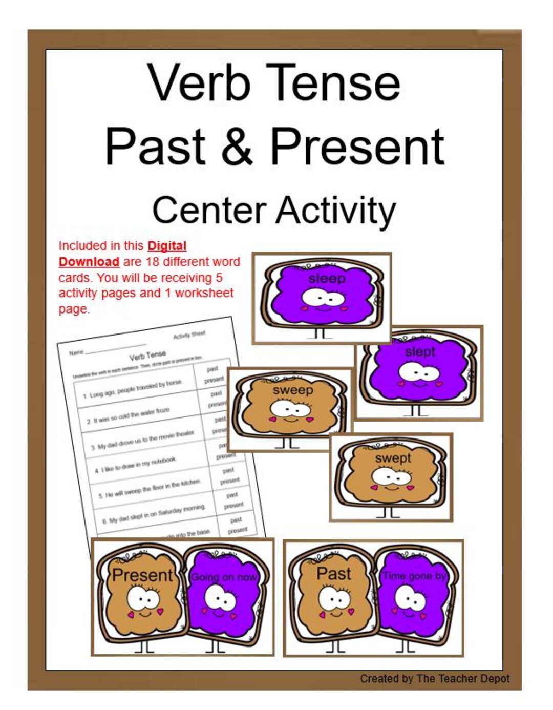 Past & Present Verb Tense Digital Download Teacher Made Literacy ...