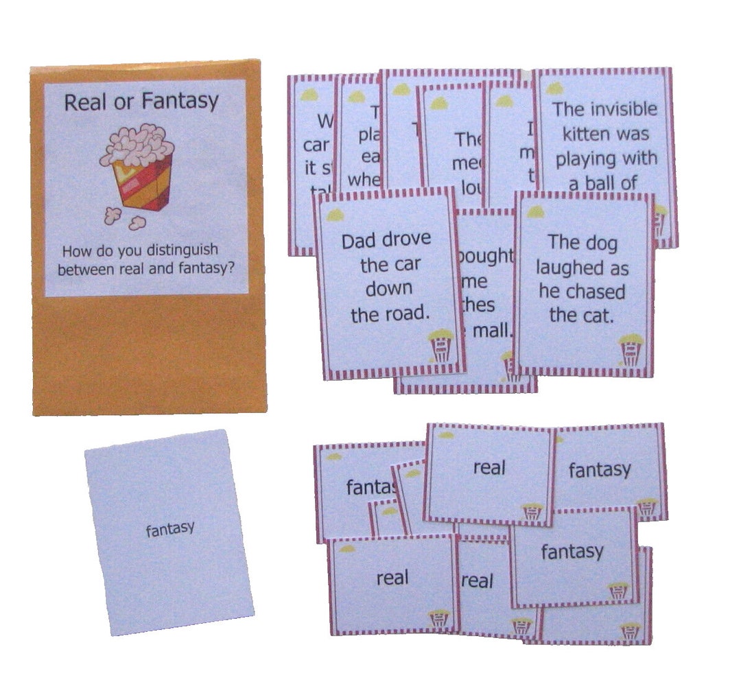 Educational Literacy Center Learning Resource Game Real or Fantasy ...