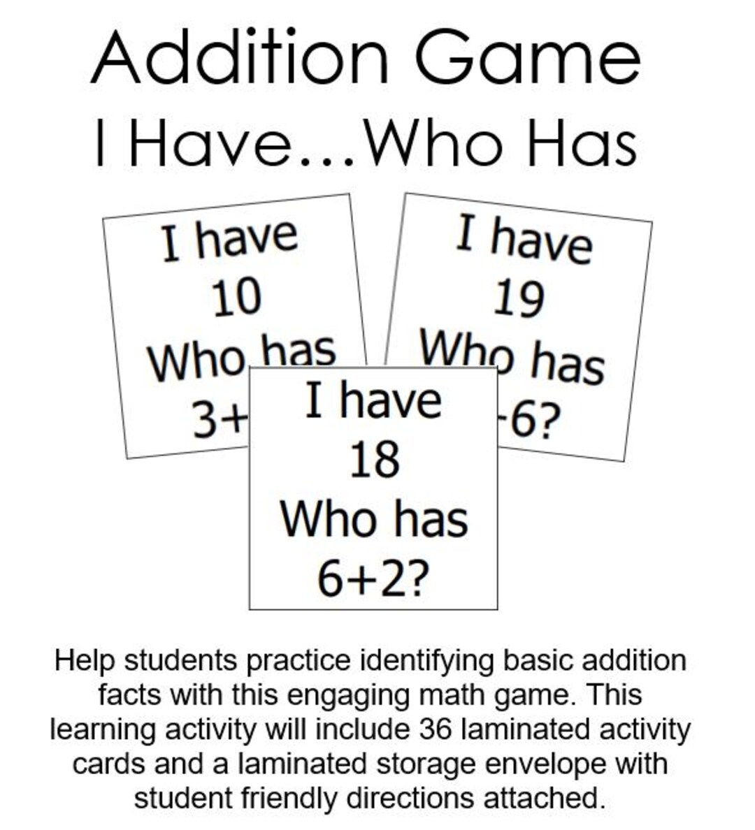 Addition Facts Math Game Teacher Made Learning Resource Classroom ...