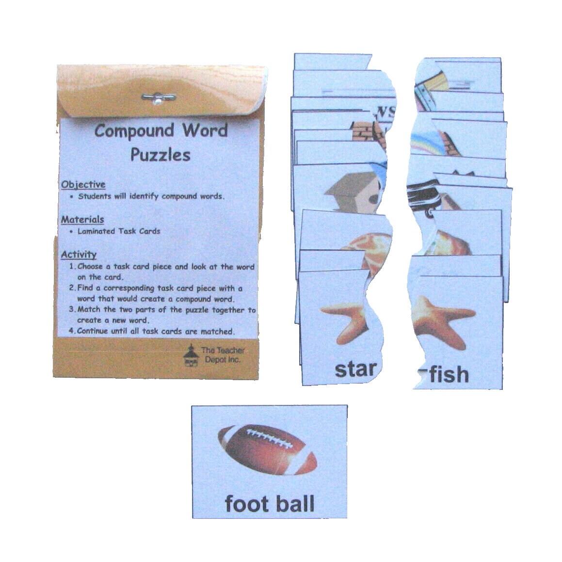 Educational Literacy Center Vocabulary Resource Game Compound Word ...
