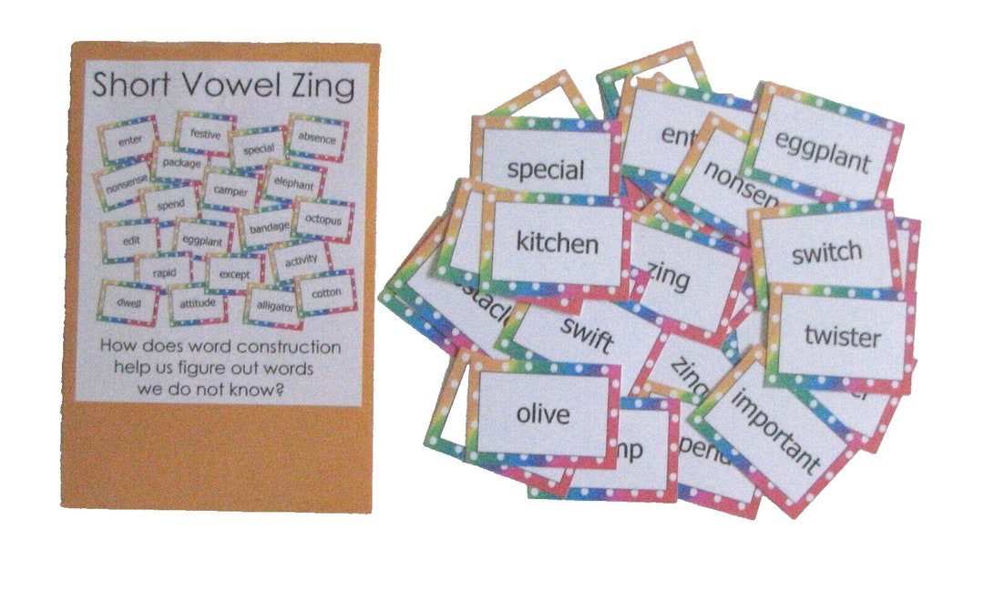 Educational Literacy Center Phonics Learning Resource Short Vowels Game ...