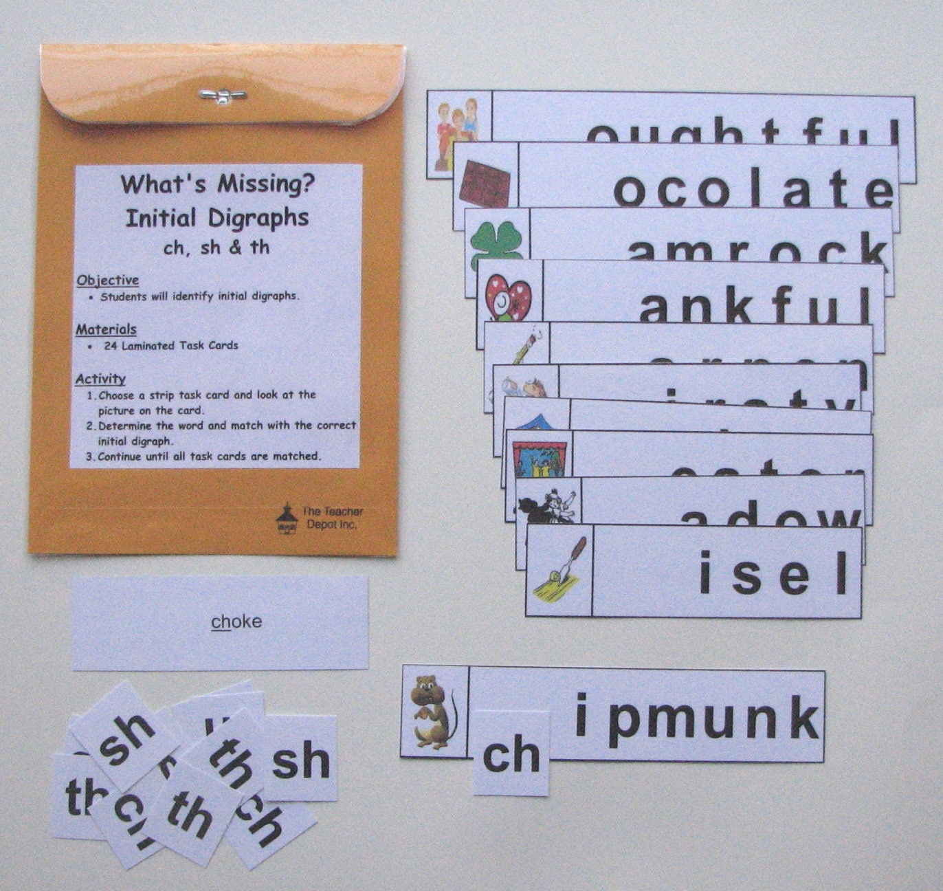 Teacher Made Literacy Center Resource Game Initial Digraphs Ch, Sh & Th ...
