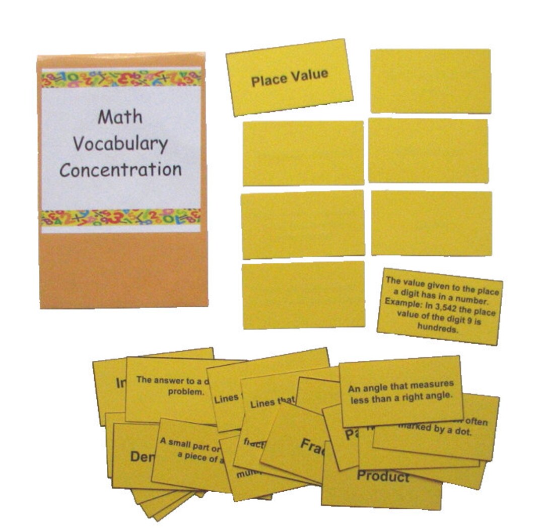 Teacher Made Math Center Learning Resource Game Math Vocabulary ...