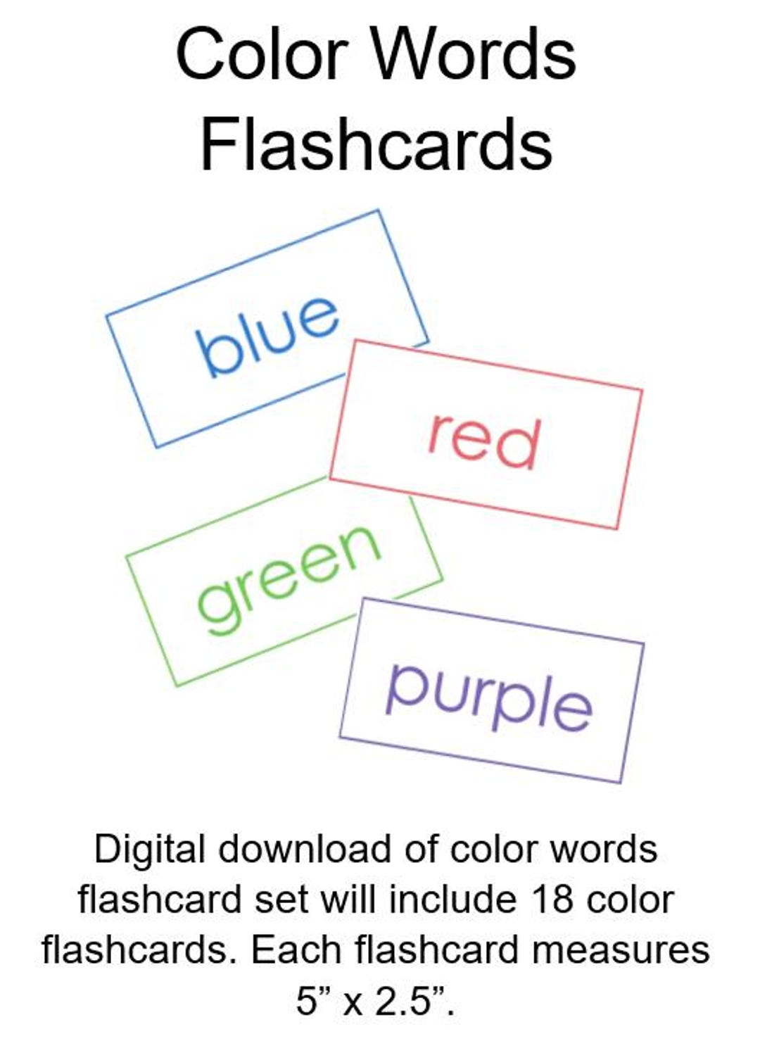 Color Words Flashcards Digital Download Teacher Made Classroom ...
