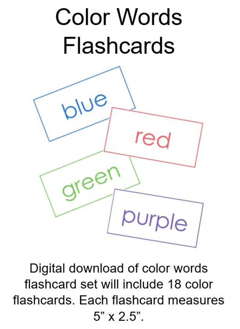 Color Words Flashcards Digital Download Teacher Made Classroom ...