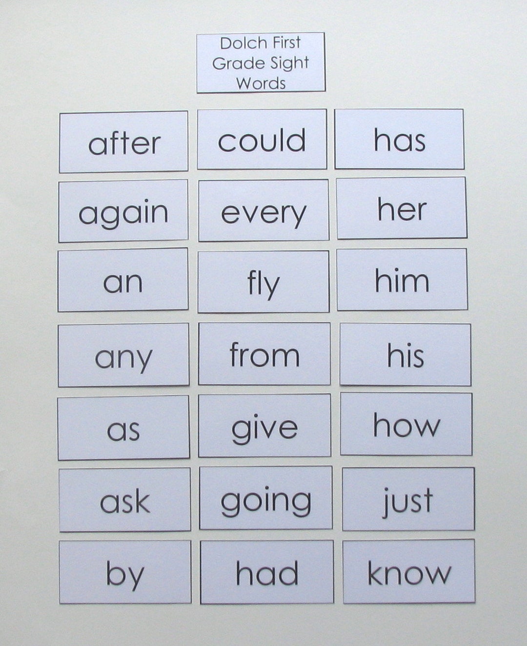 Educational Learning Resource Dolch First Grade Sight Word Flashcards ...