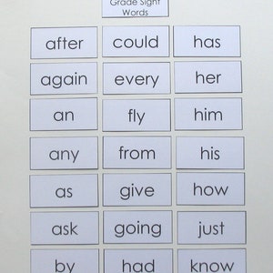 Educational Learning Resource Dolch First Grade Sight Word Flashcards ...
