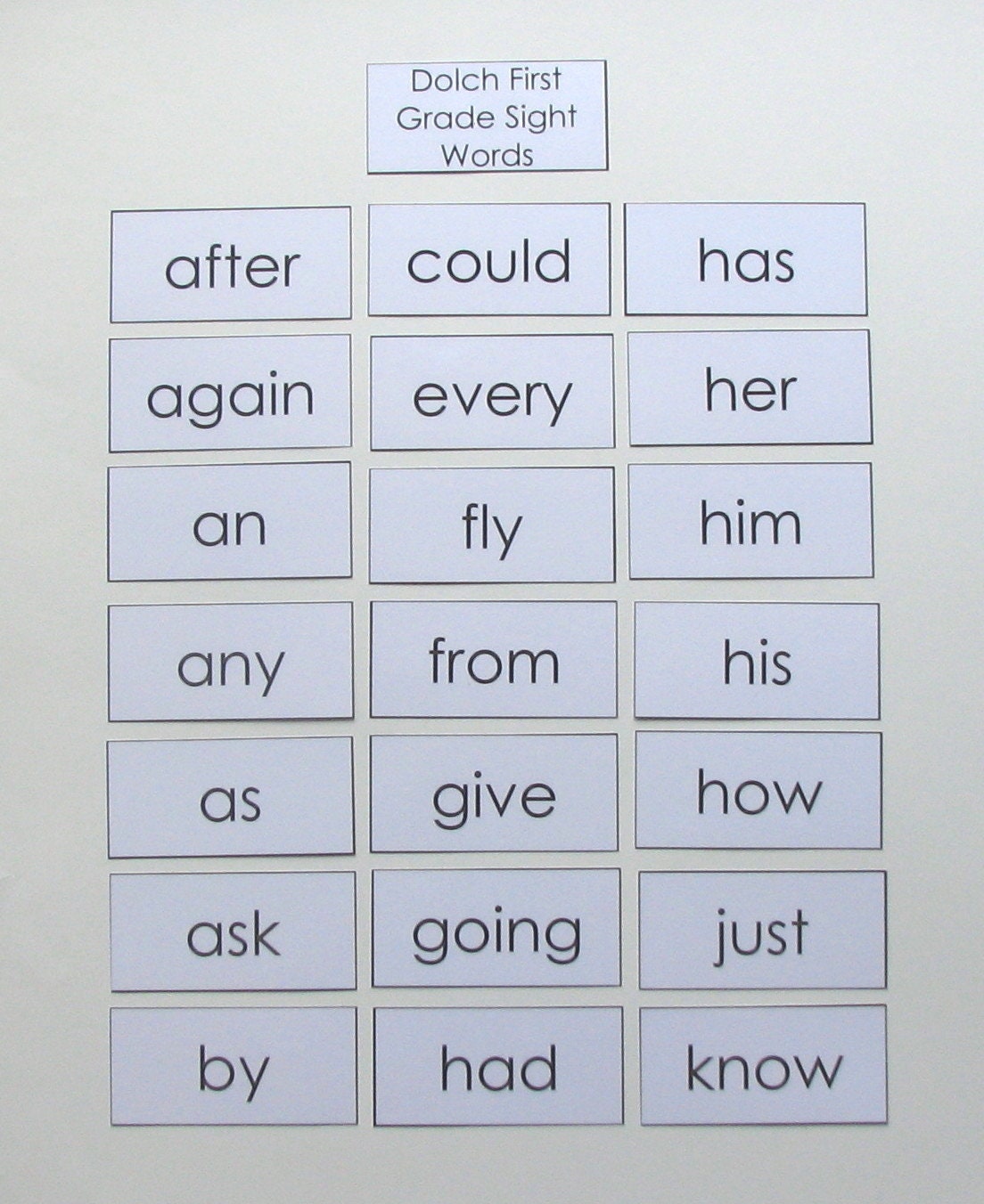 Educational Learning Resource Dolch First Grade Sight Word Flashcards ...
