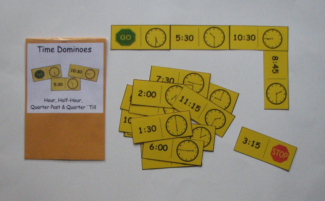 Educational Math Center Learning Resource Game Time Dominoes - Etsy