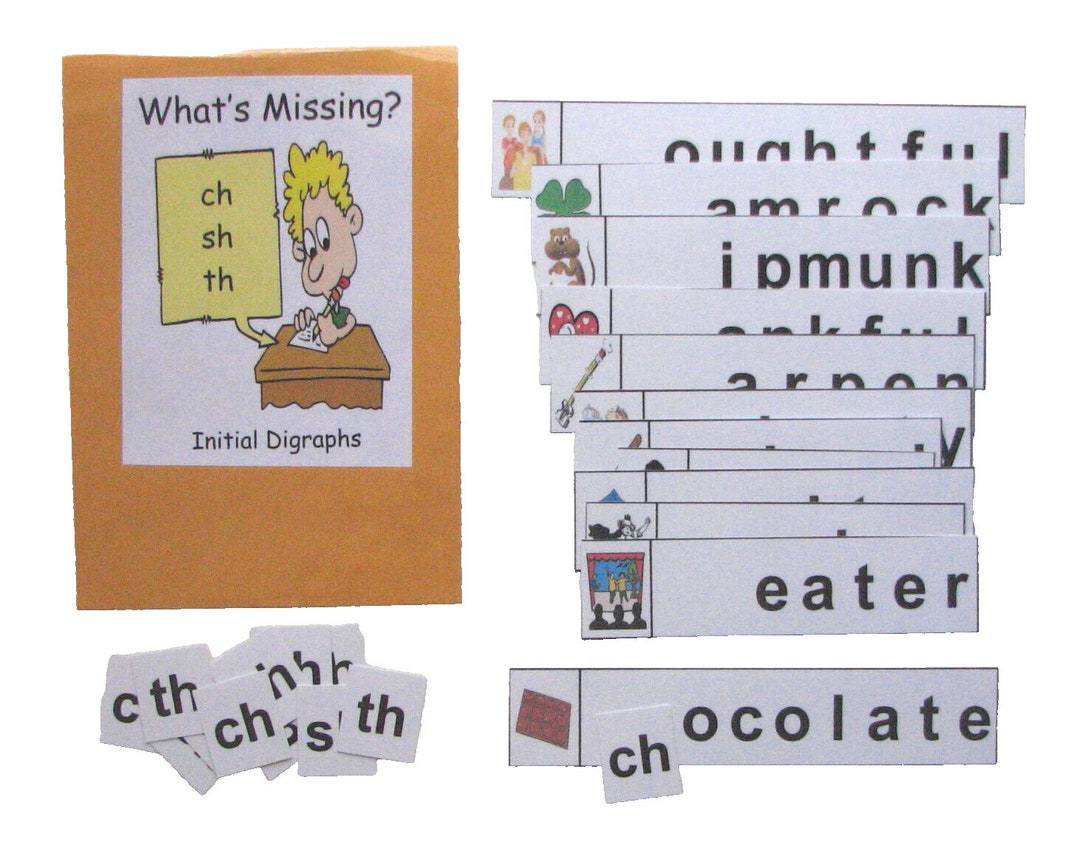 Teacher Made Literacy Center Resource Game Initial Digraphs Ch, Sh & Th ...