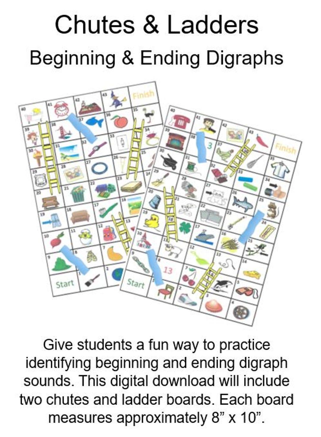 Digraphs Digital Download Phonics Activity Teacher Made Chutes ...