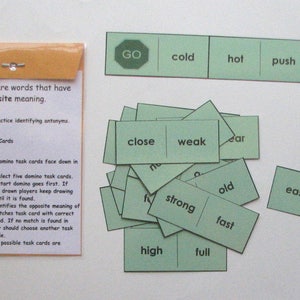 2 Teacher Made Literacy Centers Resource Games Synonym & Antonym ...
