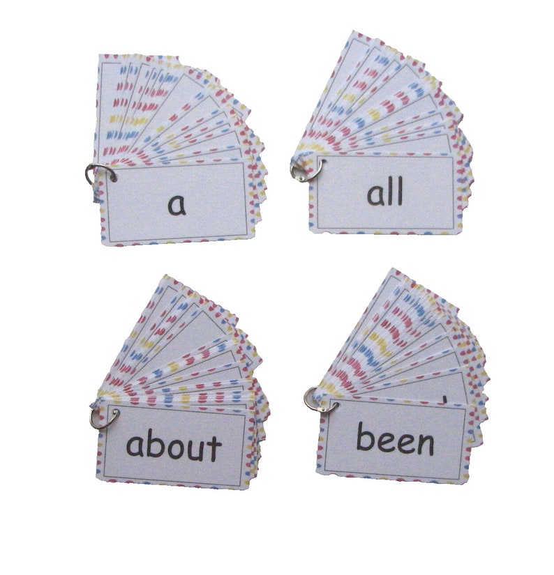 4 Educational Learning Literacy Resource Fry Words Flash Card Rings ...