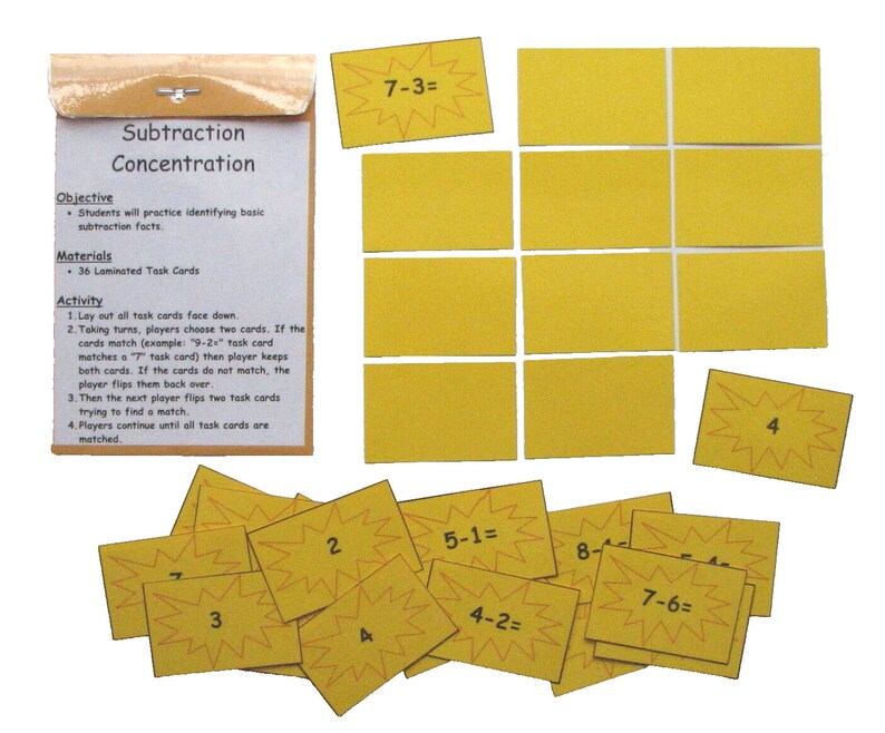 Educational Math Center Learning Resource Game Subtraction ...