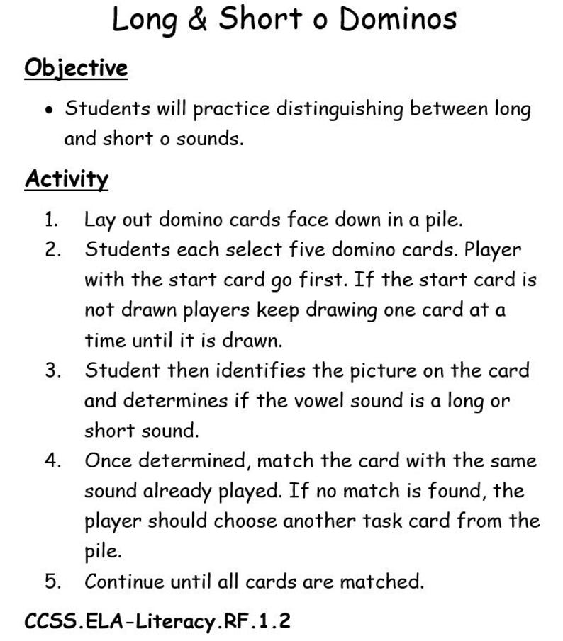 Short Long O Digital Download Teacher Made Literacy Learning Center ...