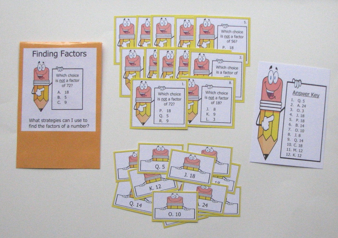 Educational Math Center Learning Resource Game Finding Factors - Etsy