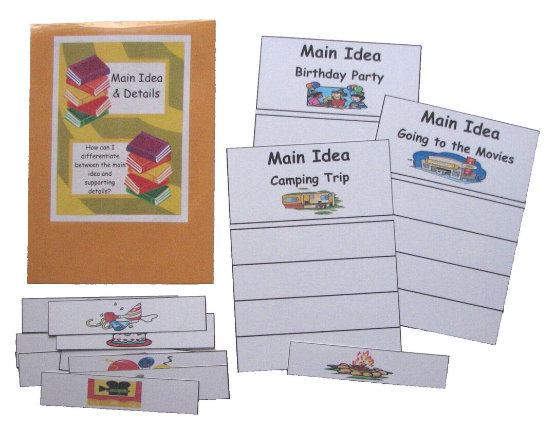 Teacher Made Literacy Center Reading Resource Game Main Idea & Details ...