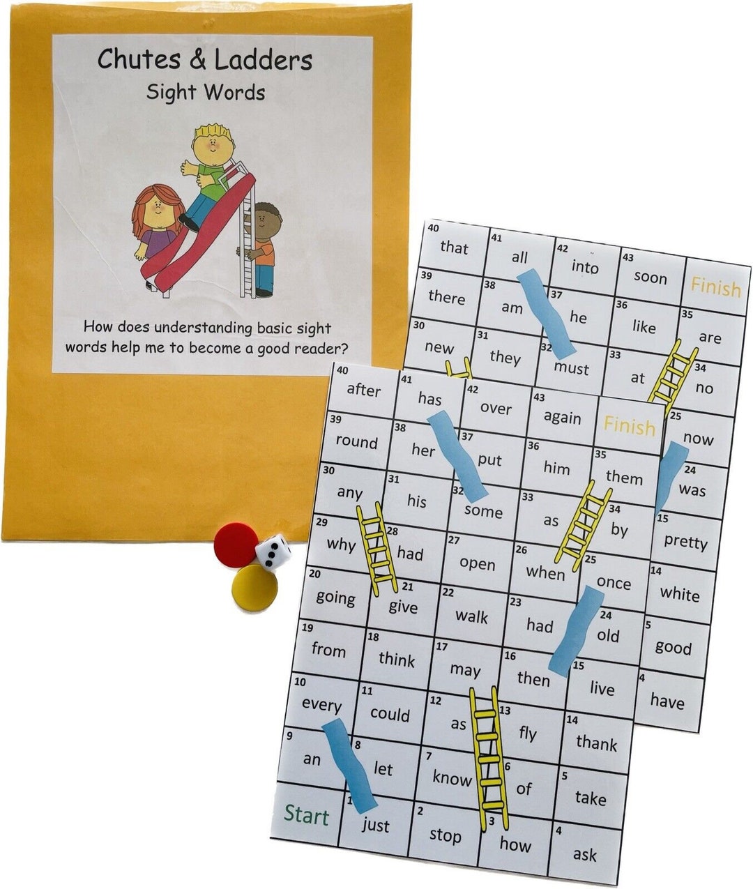 Teacher Depot Learning Resource Game Activity Sight Words Chutes ...