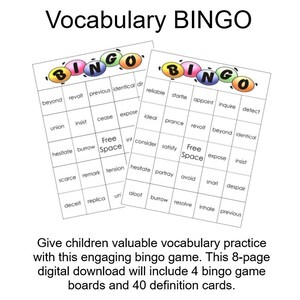 5th Grade Vocabulary Digital Download Literacy Center Elementary ...