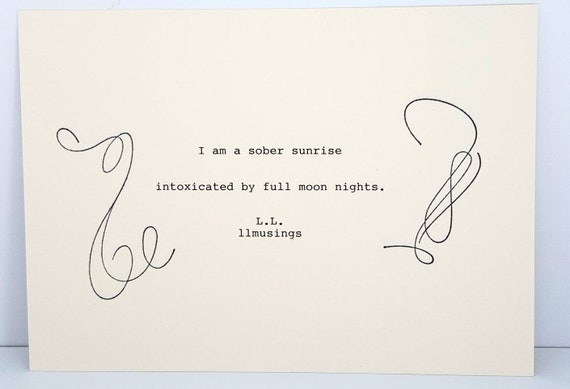 5x7 Hand-typed and Signed Poem by L.L. llmusings Mixed Media & Collage ...