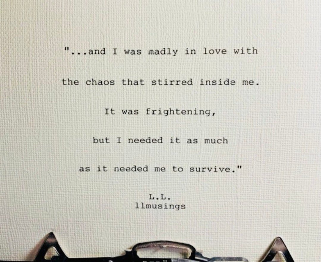 The Chaos-poem by L.L. llmusings is Hand-typed and Signed on 5x7 In ...