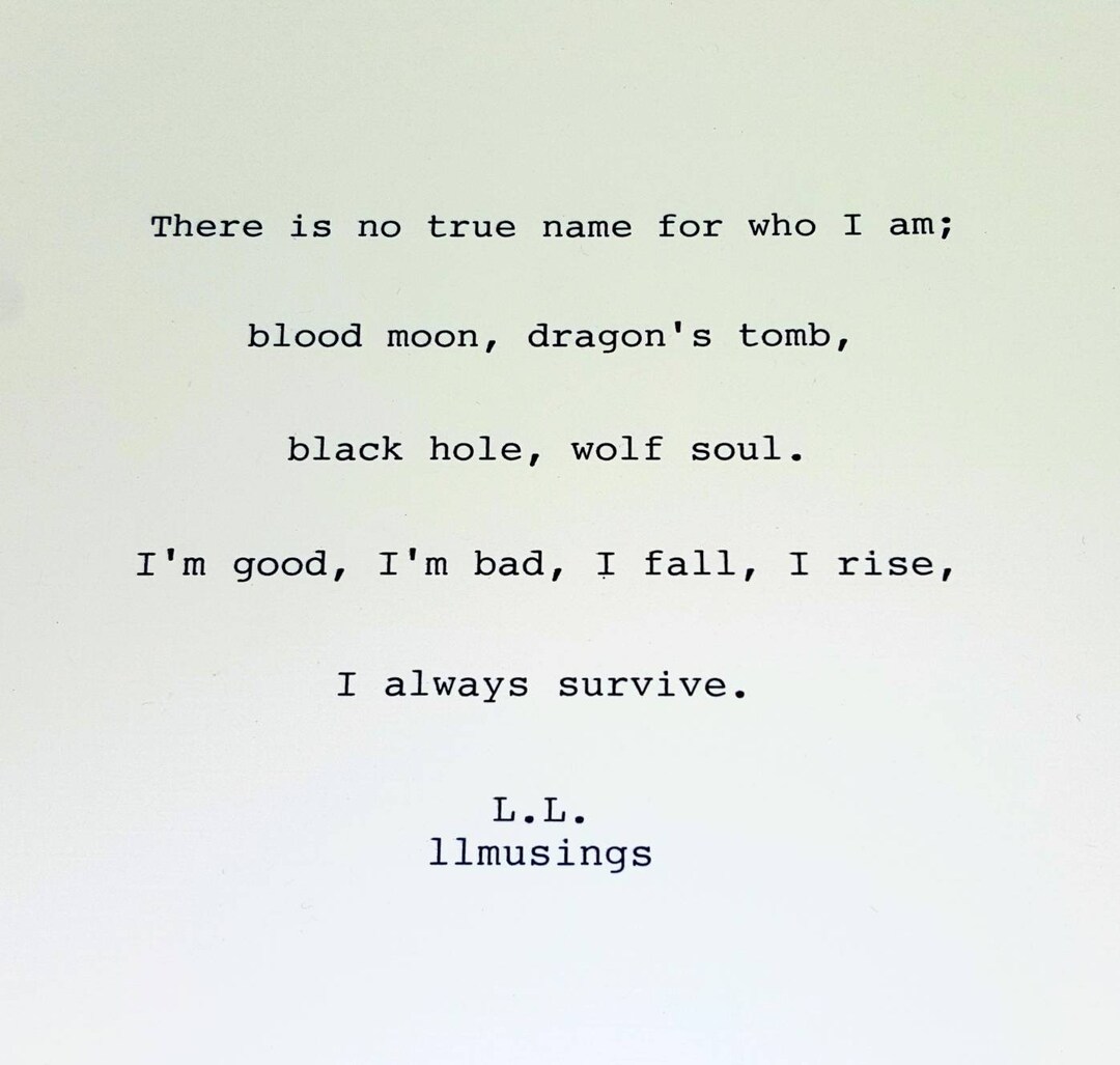 There is No True Name 5x7 Hand-typed and Signed Poem by L.L. llmusings ...