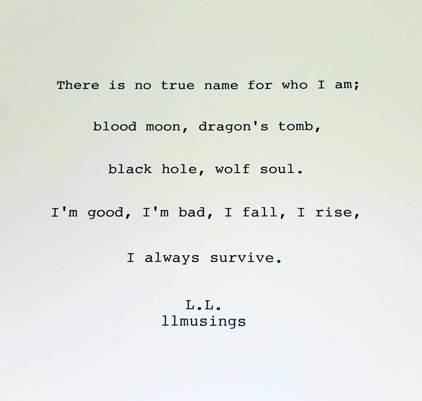 There is No True Name 5x7 Hand-typed and Signed Poem by L.L. llmusings ...
