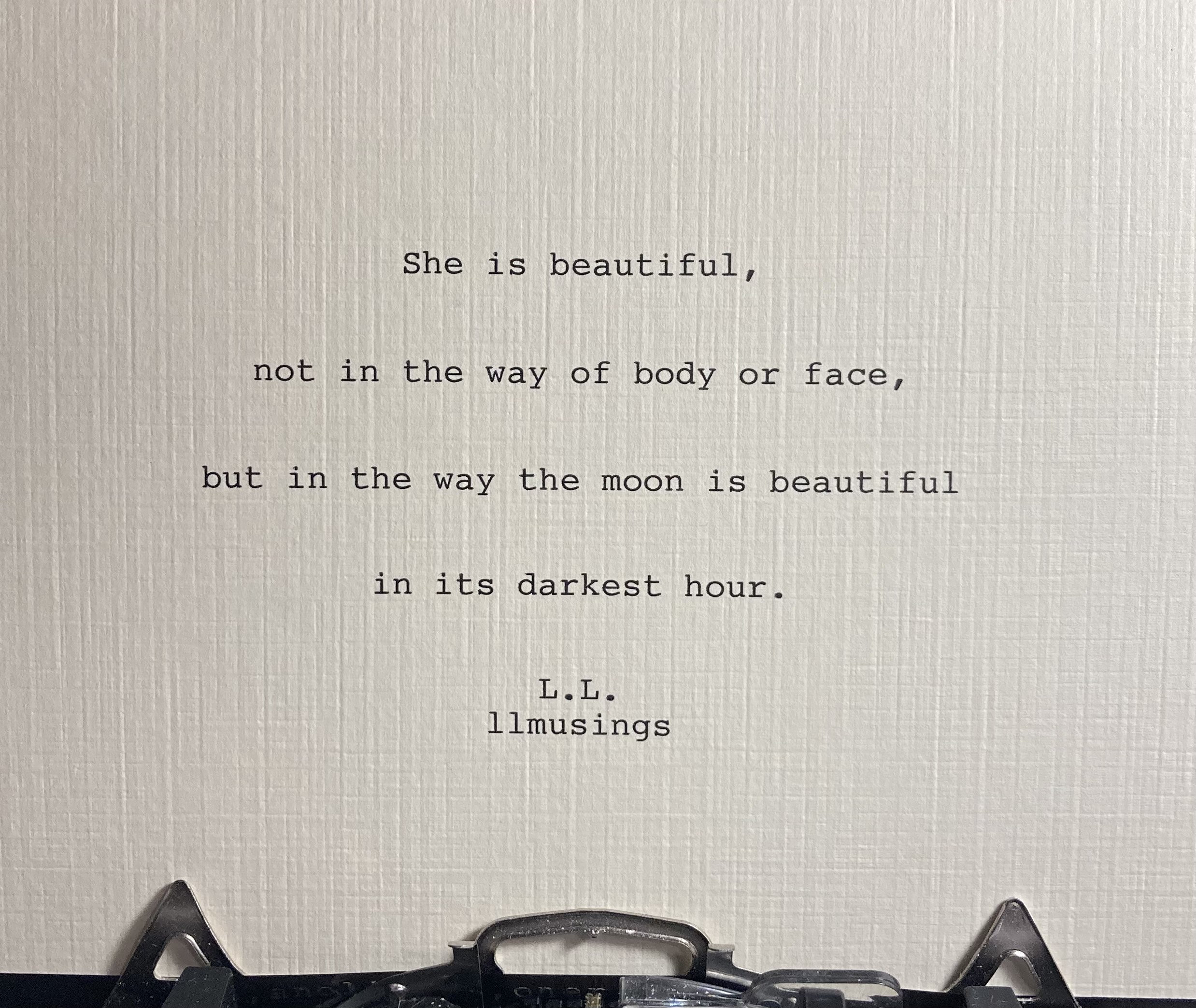 She is Beautiful 5x7 Hand-typed and Signed Poem by L.L. llmusings - Etsy
