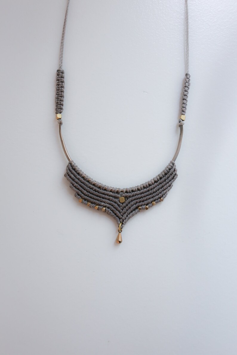 Handmade Micro MACRAME Necklace ADJUSTABLE Length Brass - Etsy