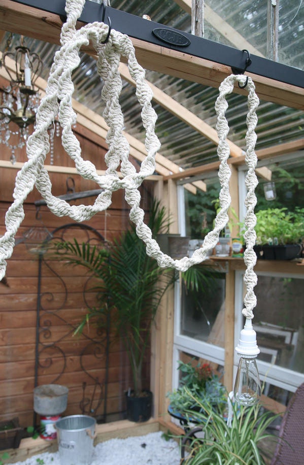 Large Macrame Hanging Pendant Light - Etsy