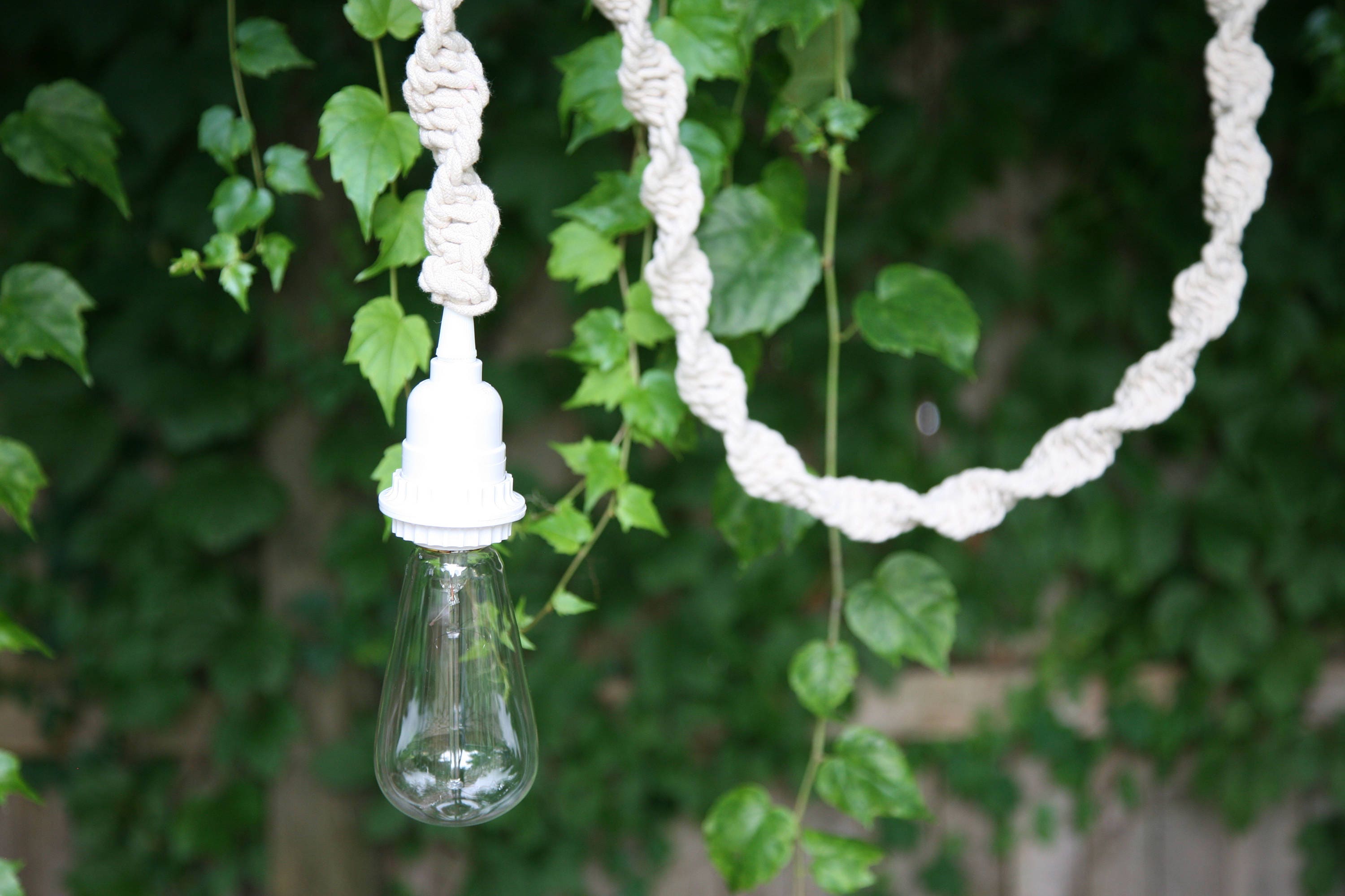 Large Macrame Hanging Pendant Light - Etsy