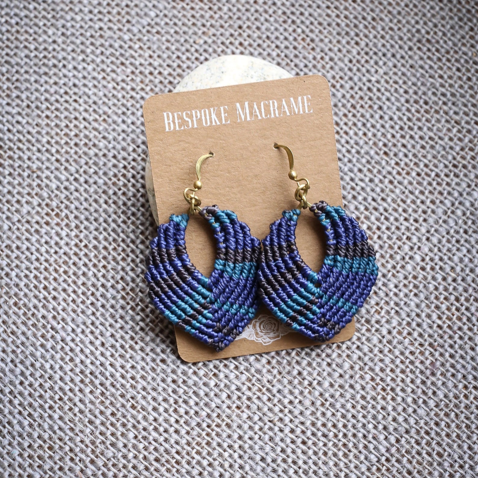 Micro Macrame Leaf Earrings, Handmade, Boho, Chic, Statement Earrings ...