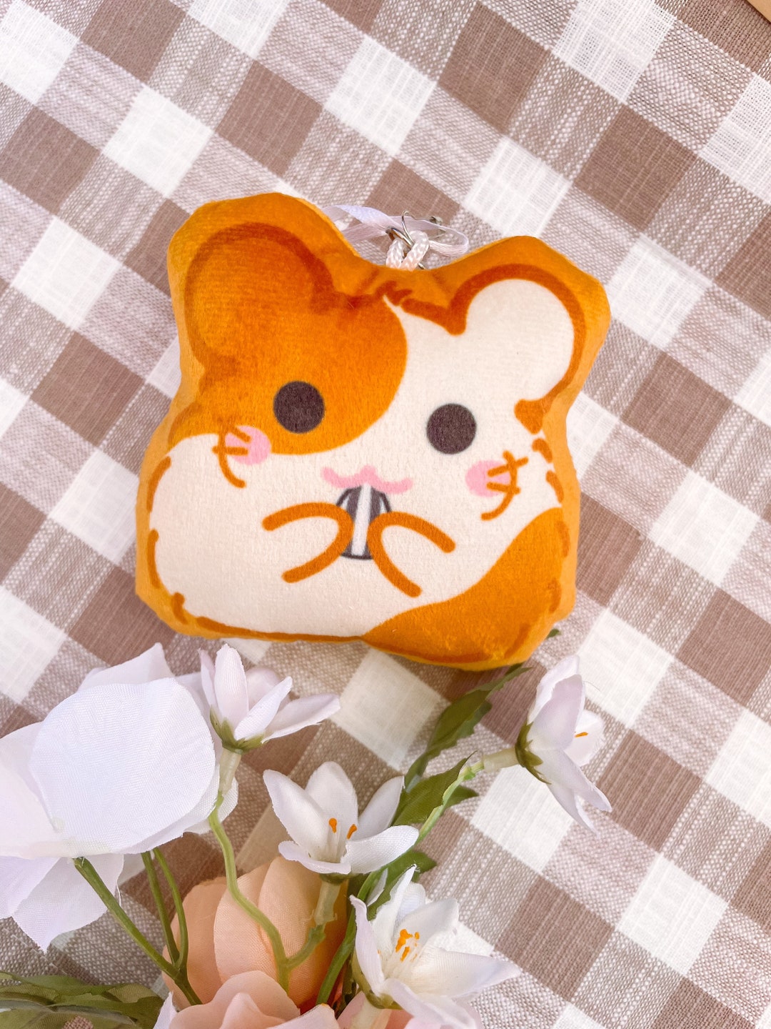 Orange and White Hamster Plush Pillow Keychain - Etsy