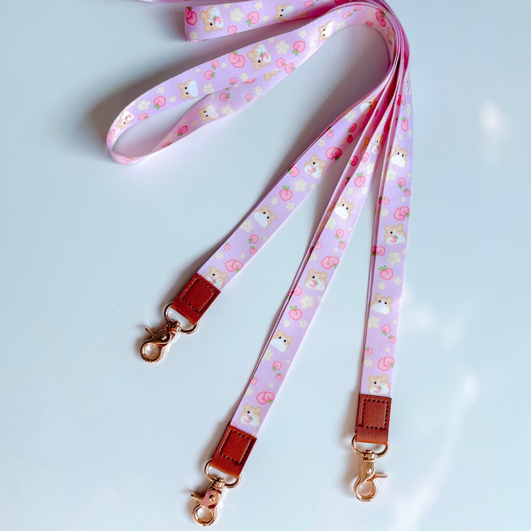 Peach Lanyard, Hamster Lanyard, Cute Lanyard, Kawaii Lanyard, Cute ...