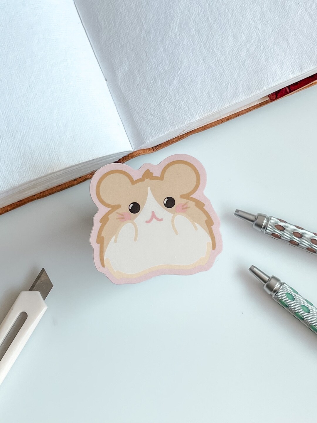 Blonde Hamster Sticker, Cute Hamster Sticker, Cute Vinyl Sticker ...