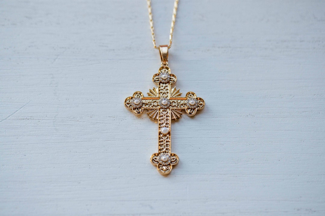 Golden Rays Pearl Cross / Valentine's Day Gift ~ Stay Golden Collection ...