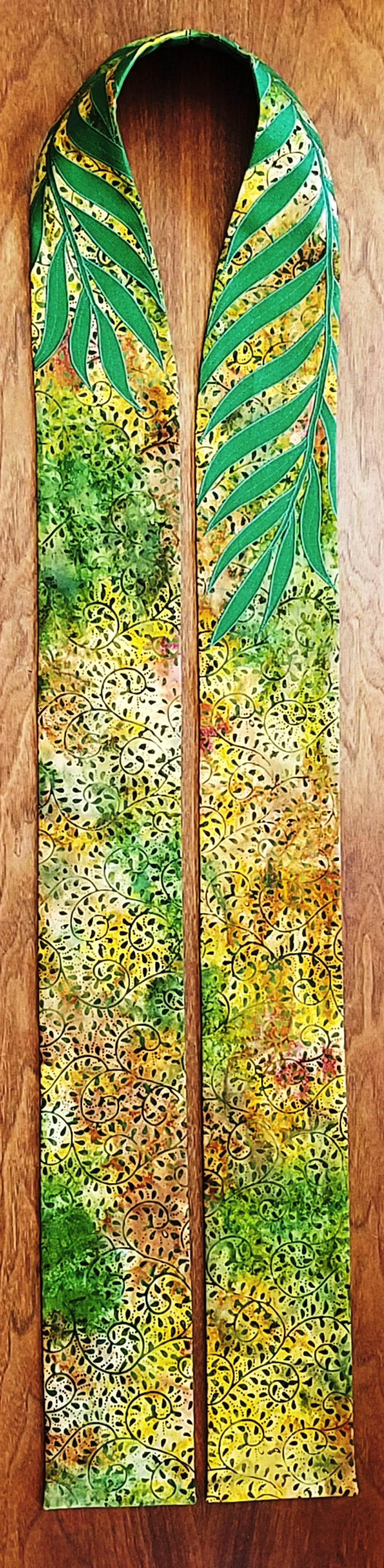 Green and Brown Batik Palm Stole - Etsy