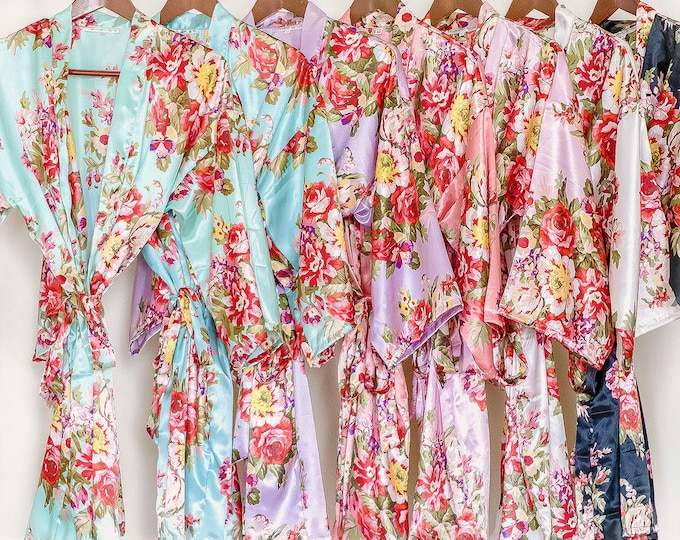 Tie Dye Kimono Robe With Swirls of Colorful Robe, Crape Silk Fabric ...