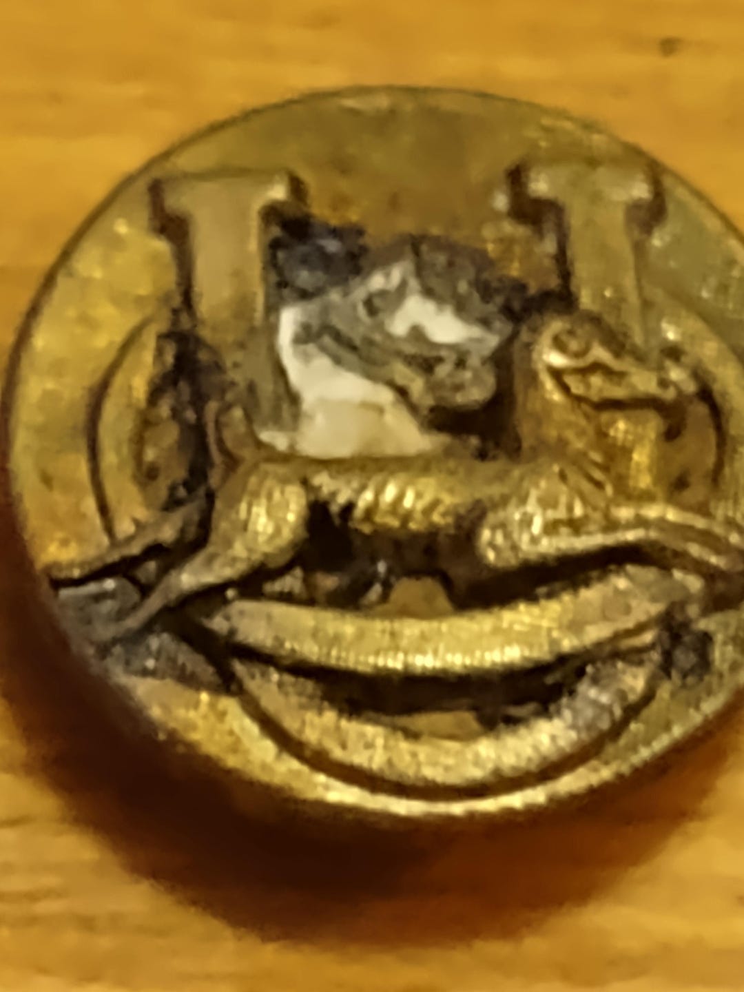 Antique 19th Century Metal Rebus Button NBS Medium Stamped Brass Oh You ...