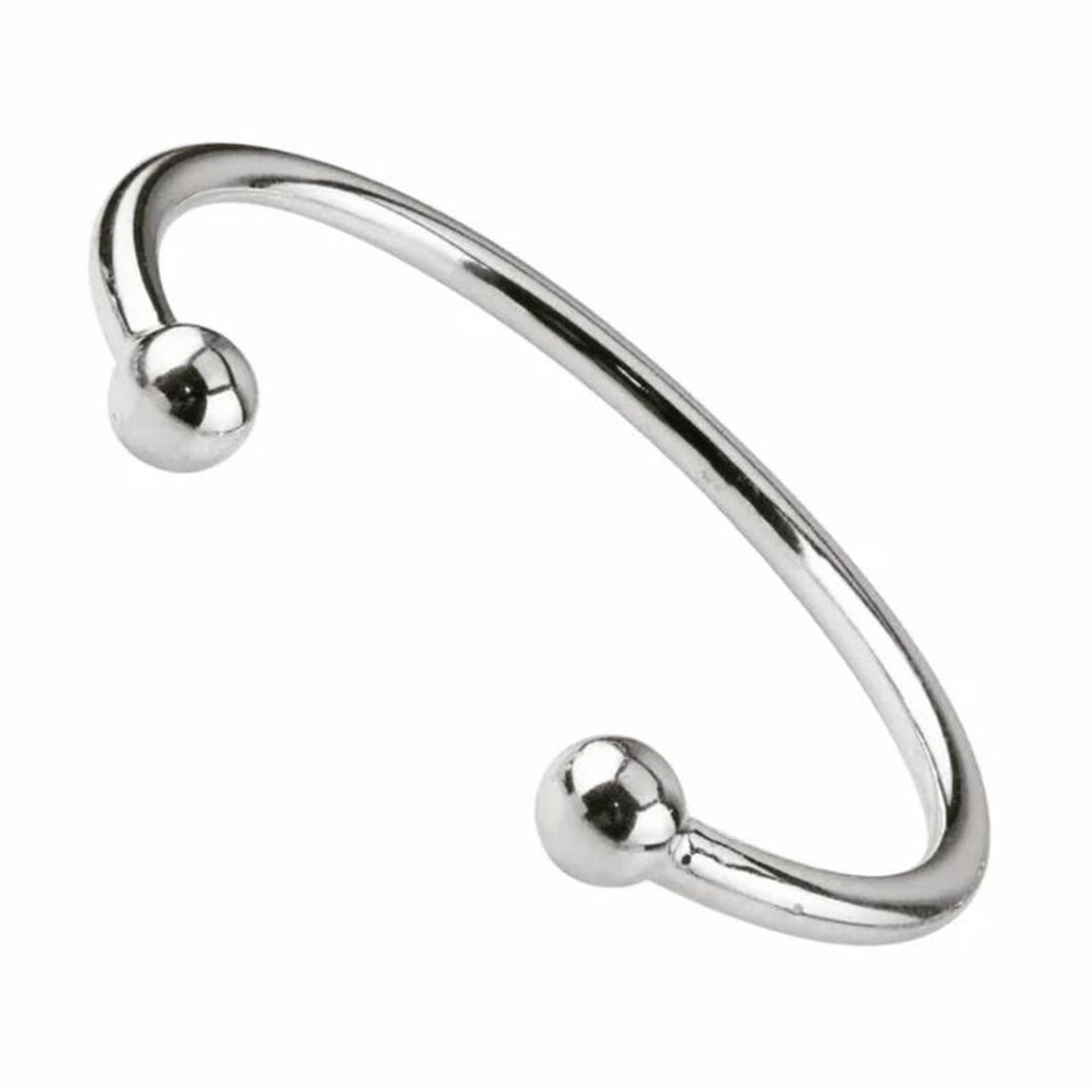Mens Sterling Silver Torque Ball Bangle Bracelet - Etsy