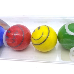 Moody Buddies 25mm Glass Shooter Mood Mega Marbles Set of 4 Emoji Faces ...