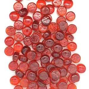 Red Round Flat Glass Gems 3/4" Choice of 10oz, 1LB, or 2.2lbs Mega ...