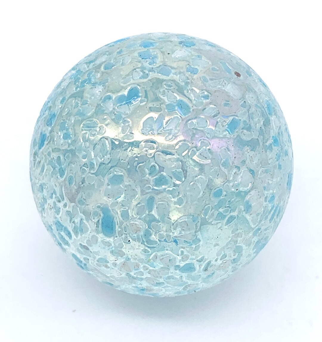 Massive 42mm snowflake 1.65 Inch Glass Marble Clear Glass Base With ...