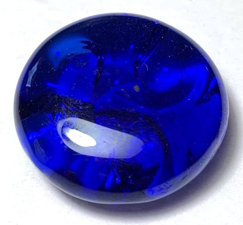 Metallic Dark Blue Diamond Crystal 1-1/4" Mystic Moon Face Flat ...
