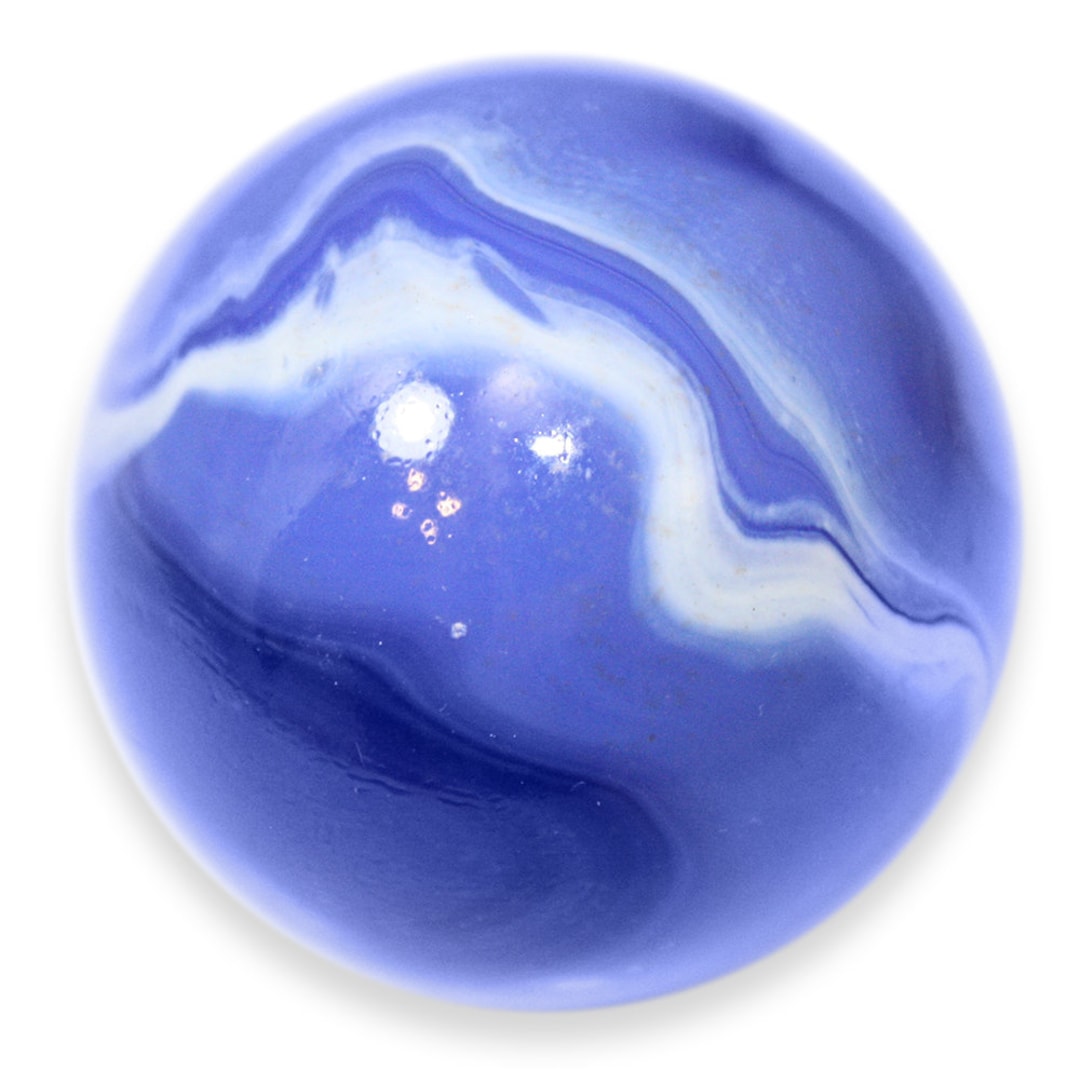 42mm Mammoth Blue Dolphin Glass Mega Marble 1.65" Opaque Blue W ...