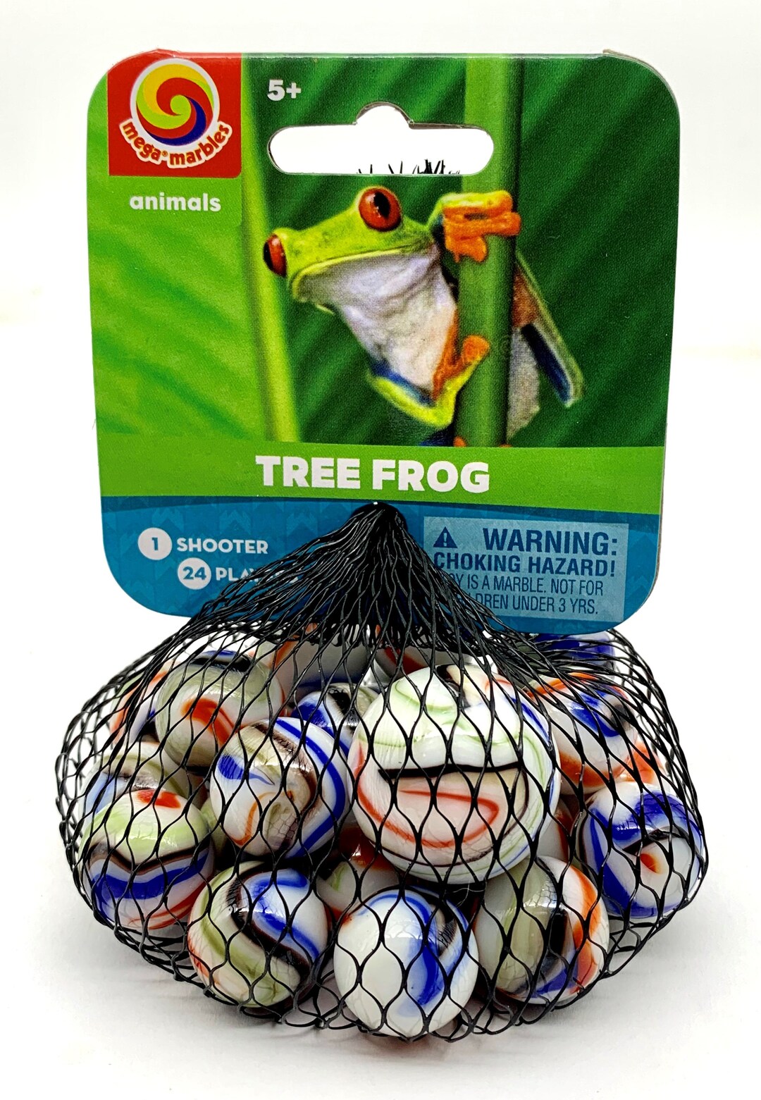 NEW for 2023! Net Bag of 25 Tree Frog Glass Mega Marbles by Vacor ...