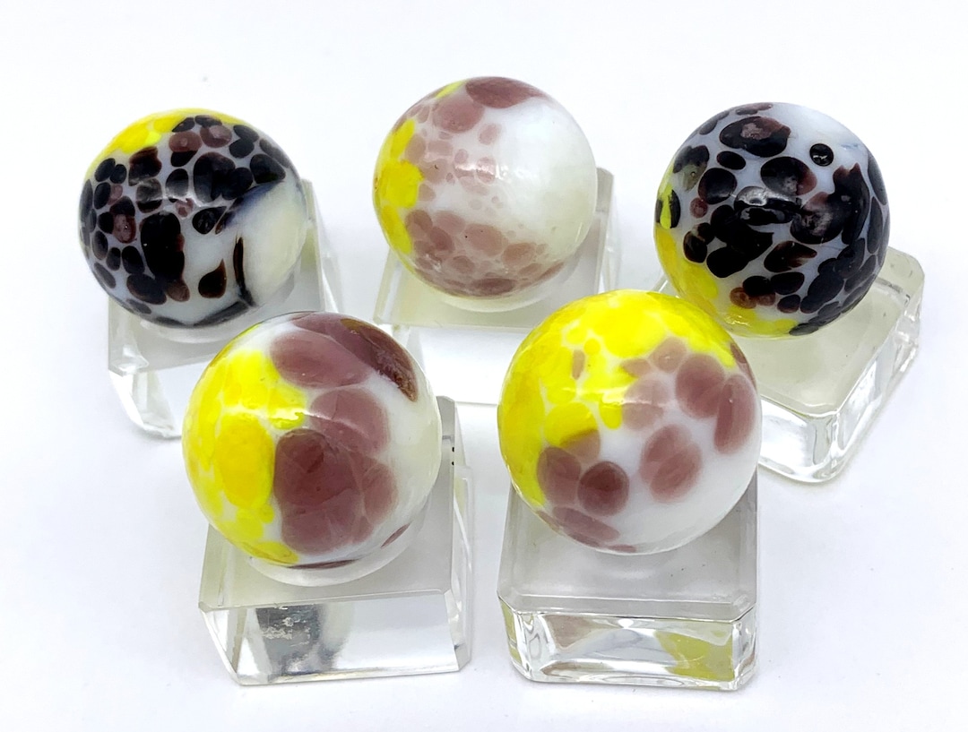 20mm "rhubarb Custard Half & Half" Shooter Marbles (3/4") Choice of ...