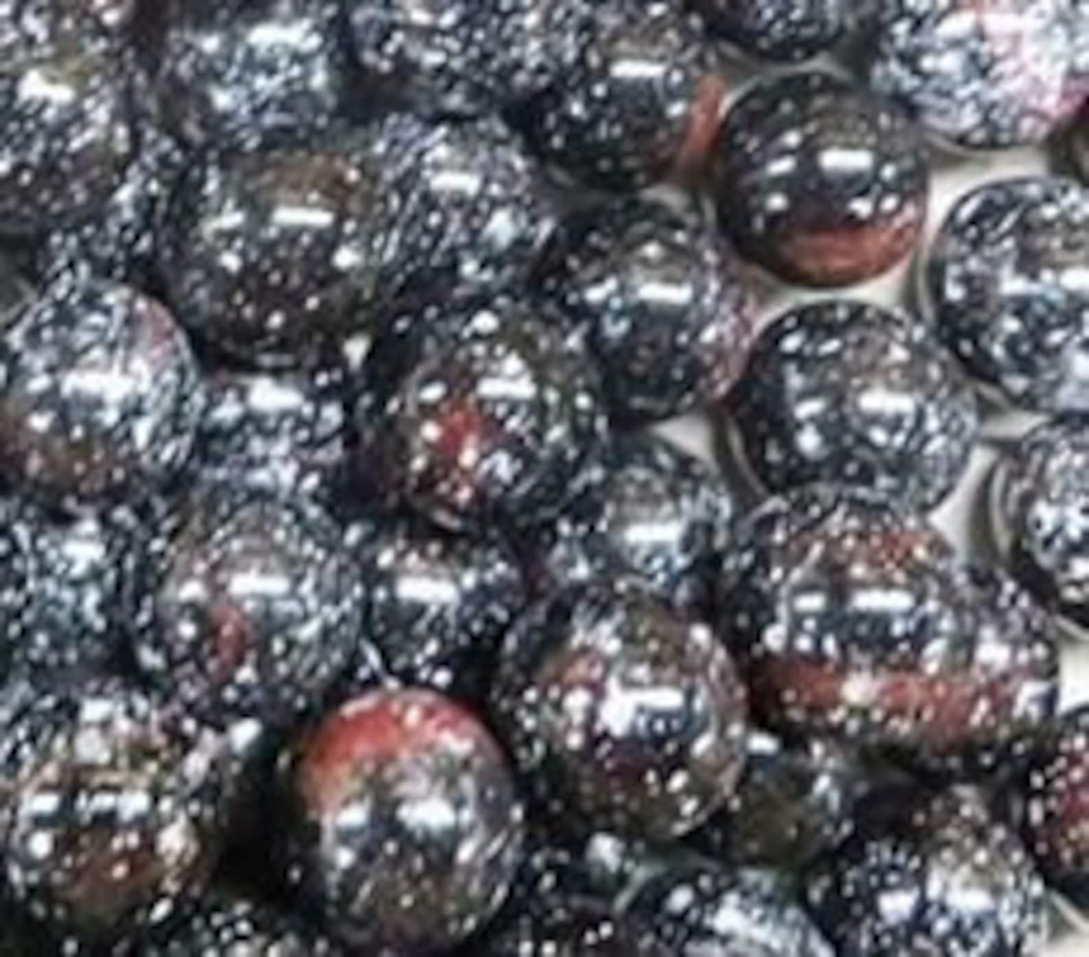 14mm "dracula" Glass Player Marbles - Pack of 5 Deep Red Base With ...