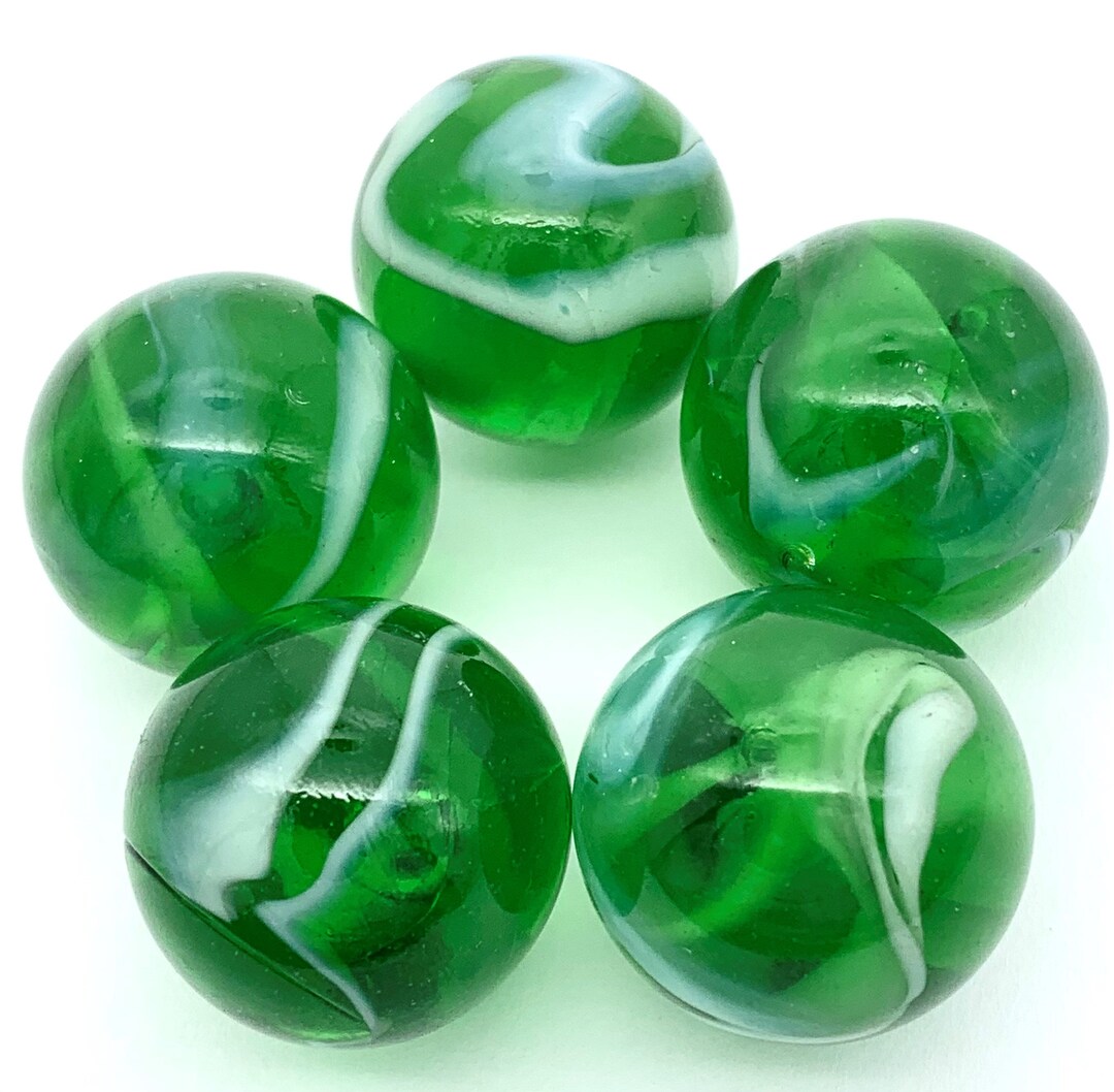25mm Enchanted Forest 1" Mega Marbles Glass Shooters Pk 5 Transparent ...